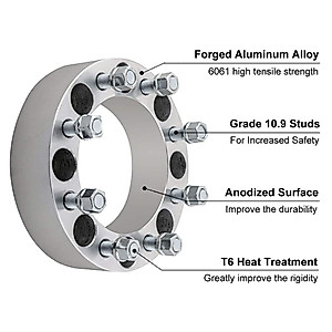 DCVAMOUS 4PC 8x170 Wheel Spacers 2 Inch with 14x2 Studs Compatible with Ford 8 Lug for 1999-2016 F250 F350 & Super Duty (Truck must be with M14x2 Lugs) | 1999-2002 Excursion
