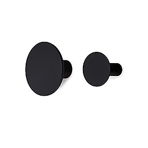 Essentra Home Matte Black Wall Mounted Decorative Coat Hooks, Wall Hooks Sold in Sets of 2