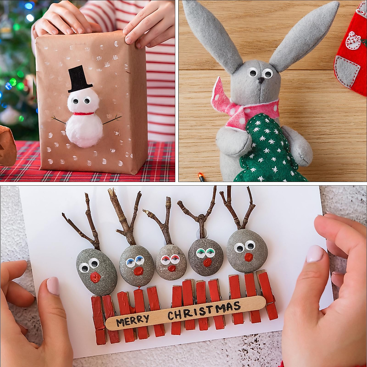 ASTARON 800Pcs 4mm-12mm Googly Eyes Self Adhesive Wiggle Eyes for Art Craft Supplies, Doll Making and Scrapbooking,7 Size