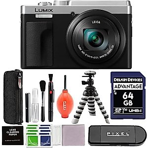 Panasonic Lumix DC-ZS80 Digital Camera (Silver) with Advanced Accessories and Travel Bundle | DC-ZS80DK | panasonic lumix zs80