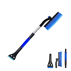 Fekey&JF 25" Snow Brush and Ice Scraper for Car, 2 in 1 Detachable Extendable Snow Cleaner Ice Scraper for Car Windshield with Ergonomic Foam Grip Handle, Ideal for Cars, Trucks, SUVs