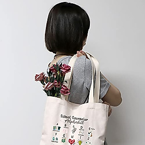 School Counselor Canvas Tote Bag School Counselor Thank You Gift Shopping Bag for School Therapist Gift for Grad (School Counselor Tote)
