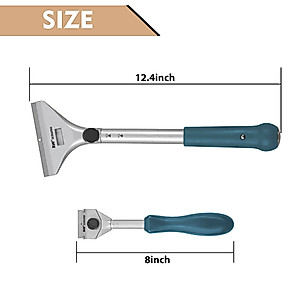 XW Razor Blade Paint Scraper Set, Heavy Duty Putty Knife with Quick Blade Change, Extra 20 PCS Blades Included, 2-Pack