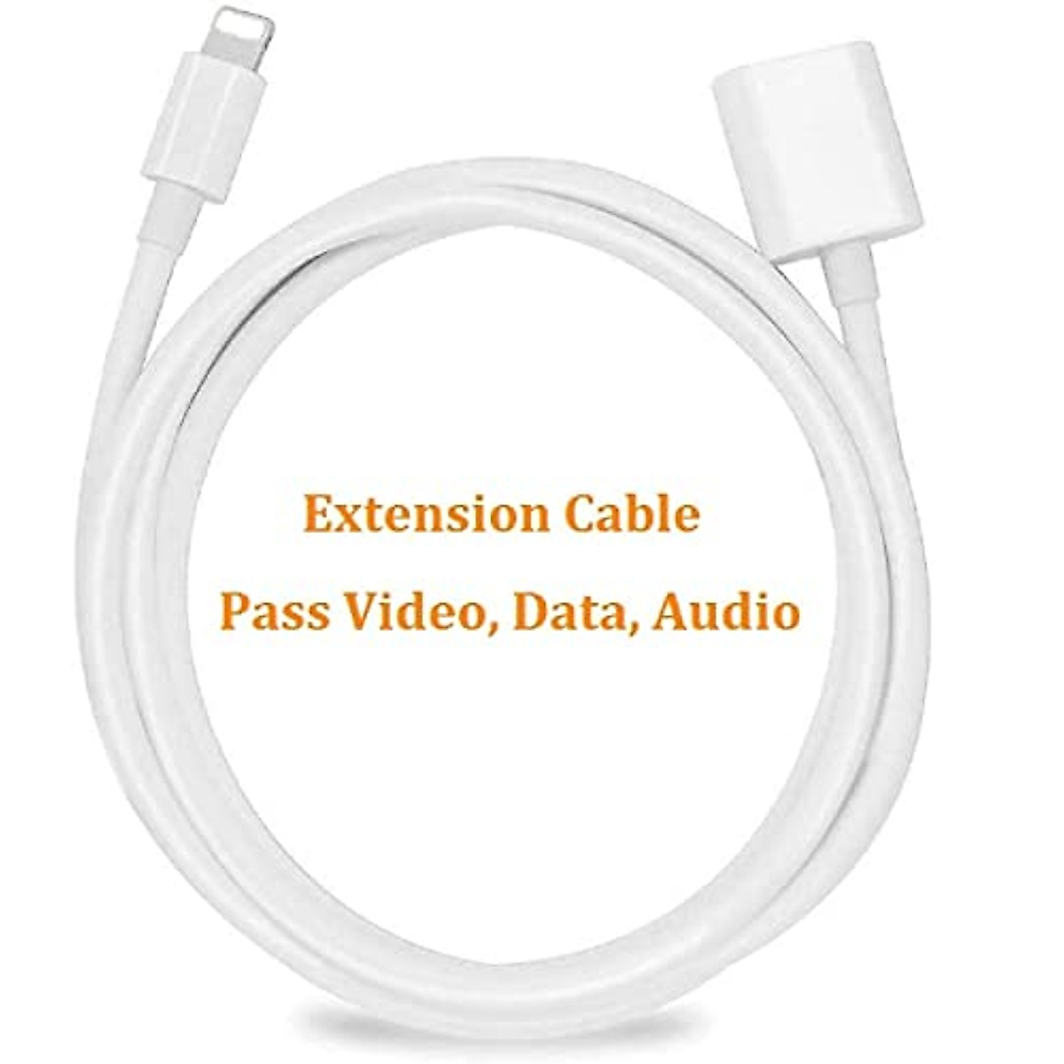 DESOFICON iPhone Charger Extension Cable Compatible with iPhone/iPad, Extender Dock Cable for Male to Female Cable Extension Adapter Pass Video, Data, Audio(6.6FT/2M White)