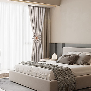 SUQ I OME 1 Pair of Rustic Handmade Sunflower Curtain Clips Curtain Tiebacks Accessory Curtain Holder Curtain Holdbacks for Home Office Decoration(Orange)