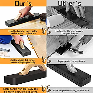 NAACOO Tapping Block, Flooring Tools - Heavy Big Tapping Block for Vinyl Plank Flooring with Big Wood Handle, Needn't Hammer - Knock 1-2 Times to Complete Flooring Installation(15-1/2inch)