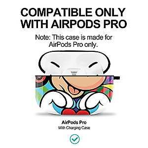 Airpods Pro Case Designed for AirPods Pro,Full Protective Case Cover with Keychain and Lanyard,Shockproof Cartoon Case for Airpods Pro Charging Case(Mickey Love pro)