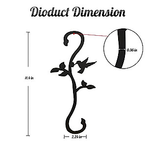 YILONGDA Bird Feeder House Hanger Hooks for Outside, Decorative Heavy Duty Plant Hangers Hooks Outdoor, S Garden Hooks Extender for Hanging Hummingbird, Wind Chimes, Flower Basket(2PCS/Hummingbird)
