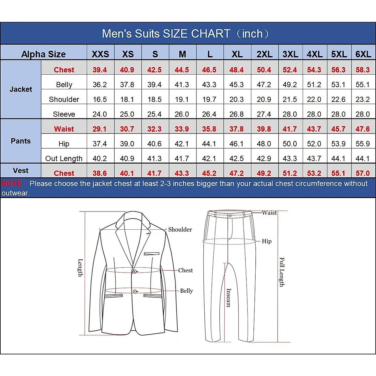 HUUTOE Red Suit Men Red Tuxedo for Men Wedding Mens Tuxedo Suit Set Tuxedo Suits for Men Tuxedo Size M