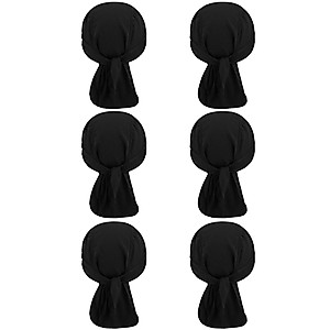 6 Pieces Sweat Wicking Beanie Cap Helmet Liner Skull Cap Breathable Cycling Head Wrap for Women Men Outdoor Activities (Black)