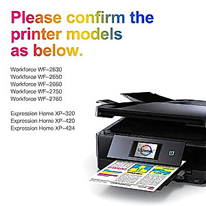 Uniwork Remanufactured Ink Cartridge Replacement for Epson 220 220XL use for WorkForce WF-2760 WF-2750 WF-2630 WF-2650 WF-2660 XP-320 XP-420 Printer (1 Black 1 Cyan 1 Magenta 1 Yellow), 4 Pack