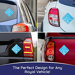 Super Cute, Elegant 4.5in Prince on Board Sticker 1pk. Bright Blue Diamond Newborn Caution Car Bumper Decals. Premium Vinyl Baby Safety Warning Label for Vehicles, Trucks, Automobiles, Cars, Vans