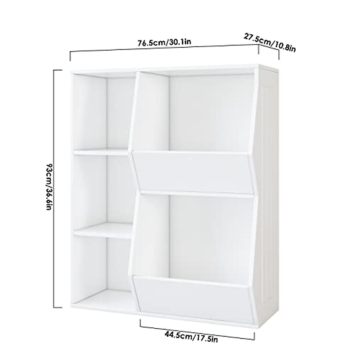 HORSTORS Toy Storage Organizers, Kids Bookcase and Bookshelf, Open Muti-Bins Toy Storage Display Cabinet for Girls & Boys Bedroom, Playroom, Nursery, Classroom, White