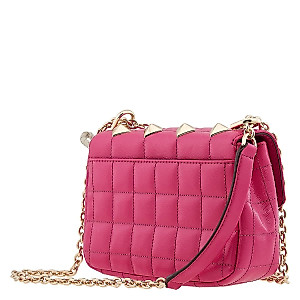 Michael Kors Ladies Wild Berry Soho Small Studded Quilted Patent Leather Shoulder Bag