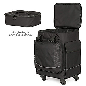 GOODHOPE BAGS Elevated 12 Bottles Wine Cooler with 4-Spinner Wheels