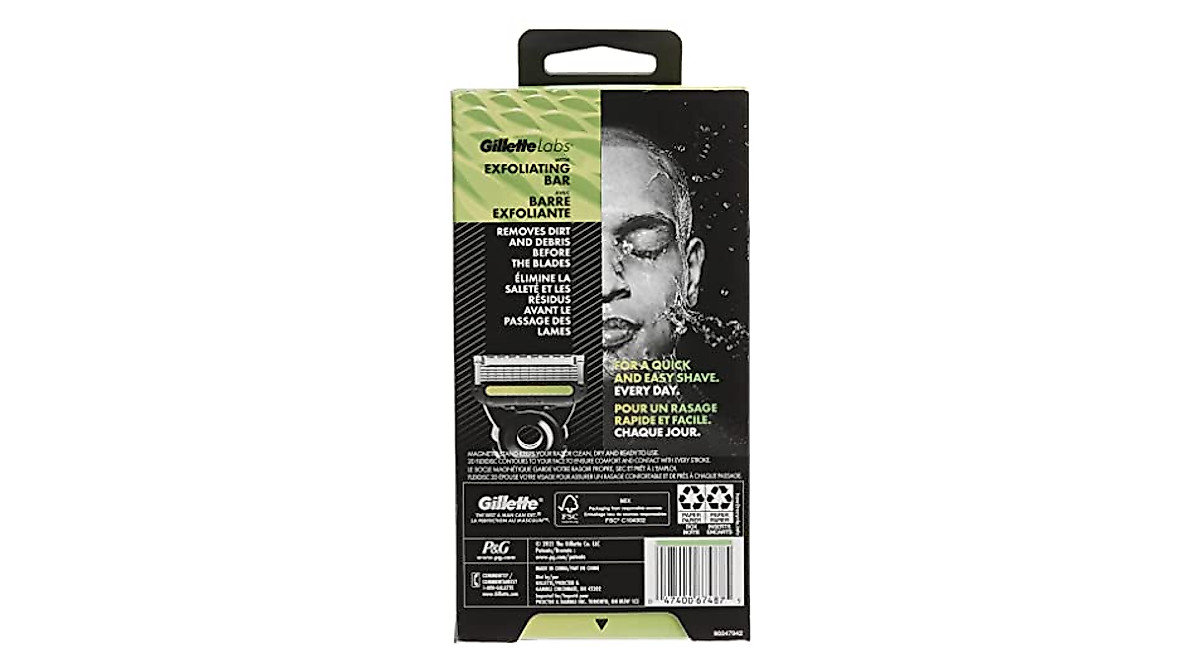 Gillette Mens Razor with Exfoliating Bar – Smooth, Close & Easy Shave