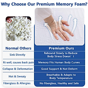 RV Mattress Short Queen 8 Inch Memory Foam Mattress, Cooling Green Tea/Gel Medium Firm Bed Mattress in a Box for Camper/Trailer/Truck, Deep Sleep Certified Mattresses in USA 75'' x 60''