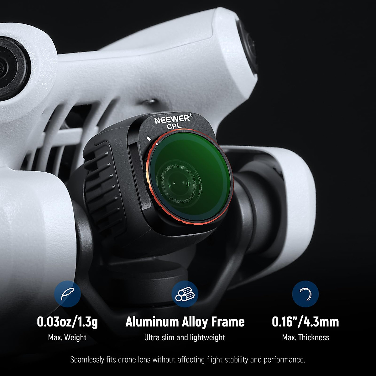 NEEWER ND/PL Filter Set Compatible with DJI Mini 4 Pro, 6 Pack UV CPL ND8/PL ND16/PL ND32/PL ND64/PL Polarizer Neutral Density Drone Lens Accessories, Multi Coated HD Optical Glass/Aluminum Frame