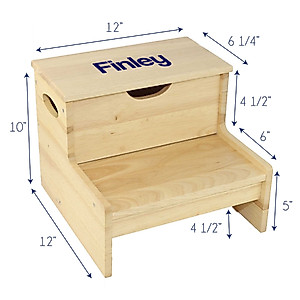 Child's Personalized Bunny Step Stool with Storage Stool - Gift for Toddler Baby's First Easter