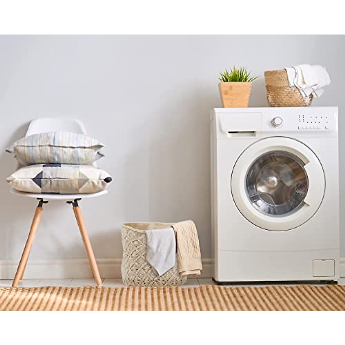 Americanflat 13" Woven Macrame Storage Basket with Natural Cotton Rope - Nursery Basket, Boho Laundry Basket, Macrame Plant Basket or Macrame Décor