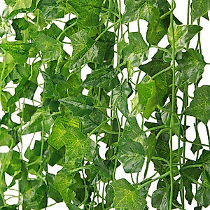 4 Pack 26.24 Feet Artificial Ivy Garland Greenery Garlands Hanging Plant Vine,Fake Ivy Leaves Fake Vines Artificial Ivy, Fake Foliage Flowers for Wedding Wall Decor, Party Room Decor,Green