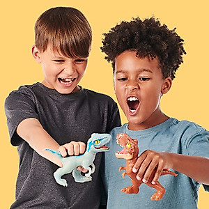 Heroes of Goo Jit Zu Jurassic World - Chomp Attack Stretch Blue Velociraptor Action Figure, Multicolor