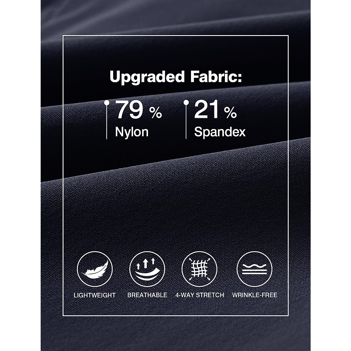 TBMPOY Men's Golf Shorts 9" Lightweight Stretch Quick Dry Dress Work Casual Flat Front Shorts with 3 Zipper Pockets Navy 34