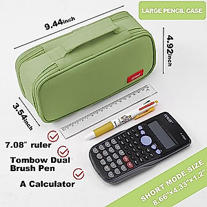 SCIONE Pencil Case for Girls Boys, Large Pencil Pouch School Supplies for Kids with Dry-erase Board, Big Capacity Zipper Cute Pen Box, Back to School Gifts for Student Teens