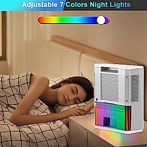 MORFY Dehumidifiers for Room, 85 OZ Water Tank (700 sq.ft) Dehumidifiers for Home Bathroom, Bedroom with Auto Shut Off and Drain Hose, Small Dehumidifier Quiet for Wardrobe,Closet,Trailer,RV