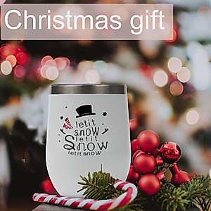 PoTlsren for Women, 12OZ Wine Tumbler with Lid, Stainless Steel Double Wall Vacuum Insulated Coffee Mug Travel Tumbler Cup