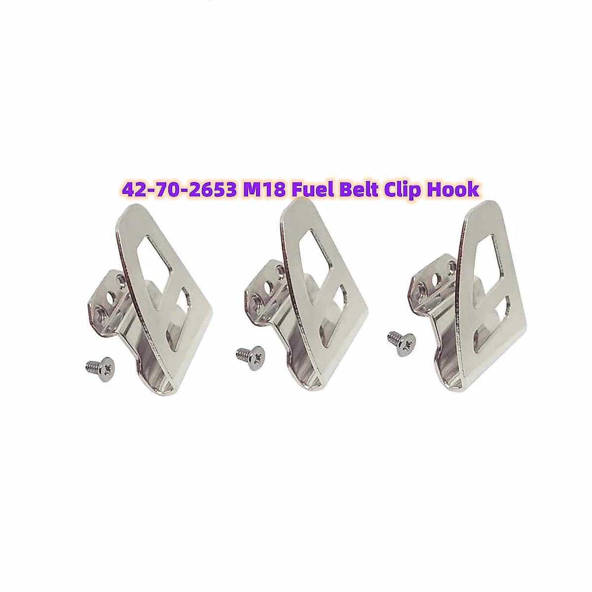 42-70-2653 Belt Clip Hook free Screw for Milwaukee M18 Impact Driver Hammer Drill Work Tool 2604-20 2604-22 2604-22CT 2797-22 (3/Packs)