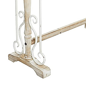 Deco 79 Wood Scroll 4 Shelf Quilt Rack, 34" x 14" x 40", Light Brown