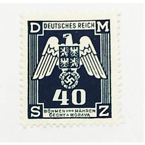 1939 Various Mint Marks WW2 Rare German 1 Rp Coin with Stamps & 1 Mark Bill in Disp Frame 1pf Seller Perfect Uncirculated