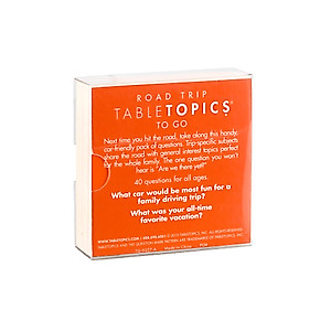 TableTopics Road Trip to Go - 40 Conversation Cards for Kids and Families in The Car, Game for Fun & Connection During Travel, Delightful Stocking Stuffer