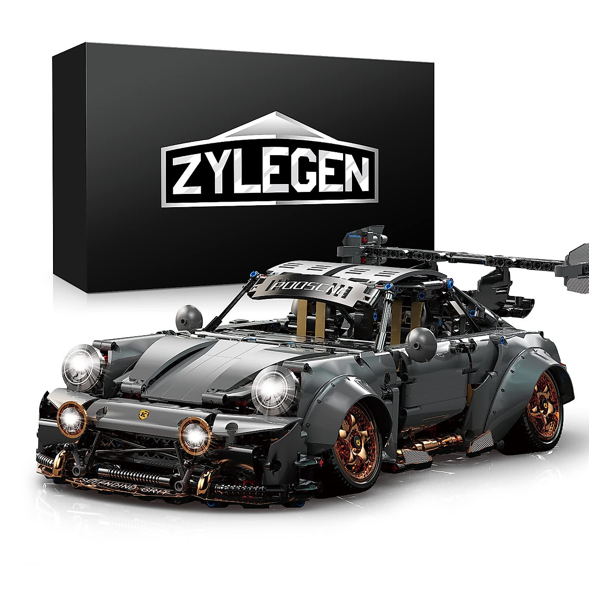 ZYLEGEN Race Car Building Toy Set,Collectible Model Building Set and Sport Car,Supercar Building Kit for Boys, Girls, and TeensGift for Motorsport Fans (Gray)