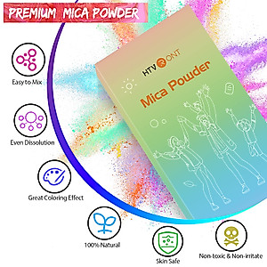 HTVRONT Mica Powder for Epoxy Resin 130g - 26 Colors Shimmery Pigment Powder - Easy to Mix & Natural Resin Mica Powder for Soap Making, Lip Gloss, Bath Bombs