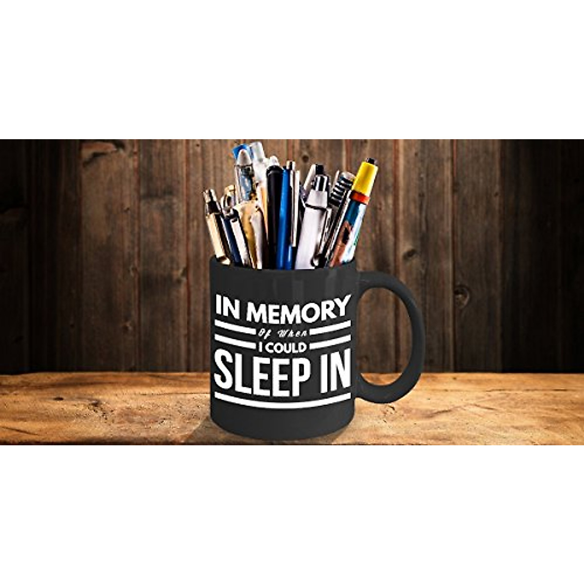 Funny Coffee Mug (11 oz) In Memory Of When I Could Sleep In Mugs With Quotes by Vitazi Kitchenware, Ceramic Coffee Cup - Great Gift for New Moms, Parents (Black)