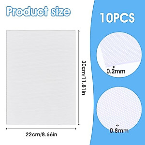 10 Sheets Fursuit Eye Mesh 11.8x8.6inch White Eye Mesh for Therian Mask 0.2mm Thick Waterproof Printable PVC Plastic Mesh Canvas Sheets for Furries Cosplay, Sculptures, Props, Fursuits, Craft Making