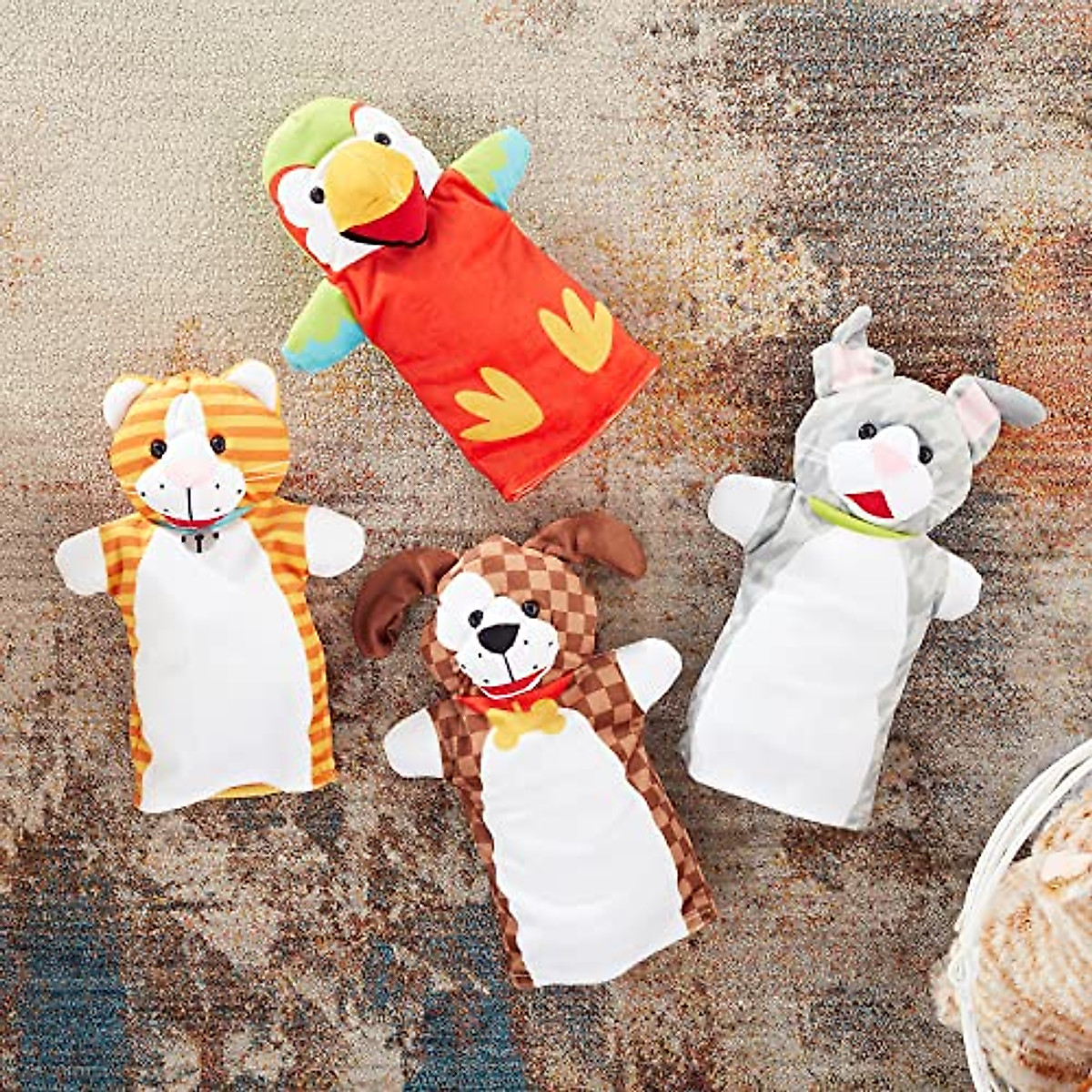 Melissa & Doug 96036 Playful Pets Hand Puppets, Multicolor