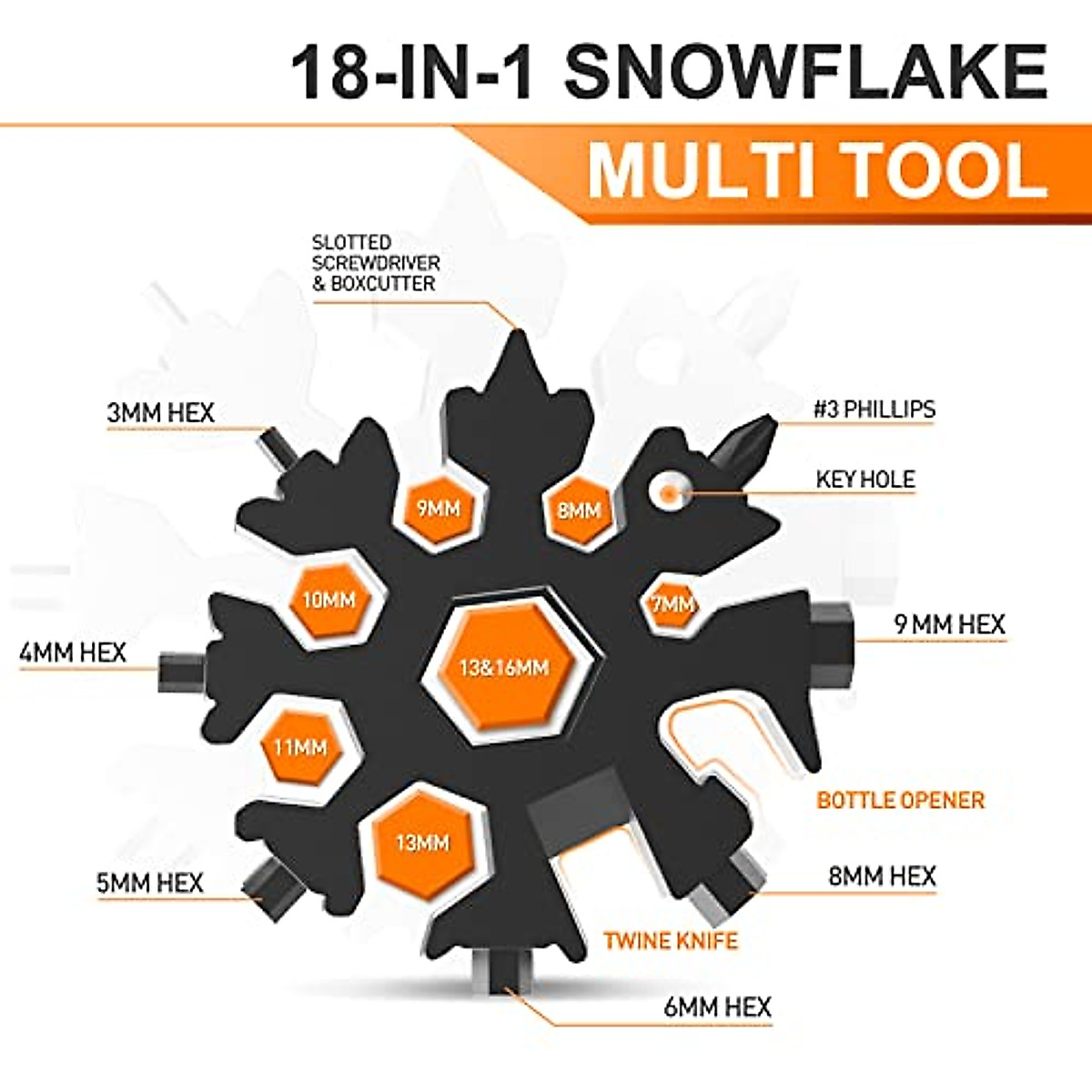 Dusor Gifts for Men, Stocking Stuffers for Men, Magnetic Pickup Tool and Snowflake Multitool, Christmas Gifts for Men Who Have Everything,