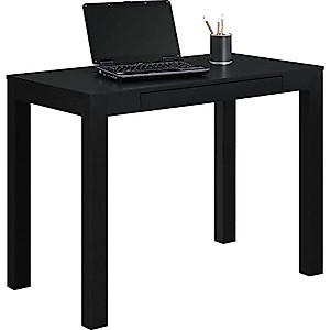 Ameriwood Home Parsons Desk with Drawer, Black , 19.7D x 39W x 30H in