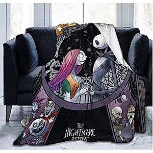 Vankie Nightmare Before Christmas Ultra Soft Throw Blanket 60"x80" inch Flannel Fleece All Season Light Weight Living Room/Bedroom Warm Blanket