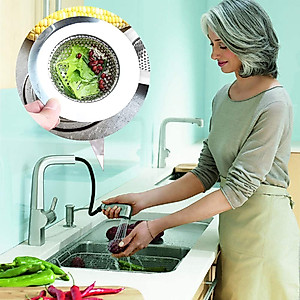 Drain Hair Catcher, 4 Pack, Shower Drain Cover for Bathtub, Kitchen Sink Strainer, Stainless Steel Bathroom Sink, Different Sizes from 2.1" to 4.5"