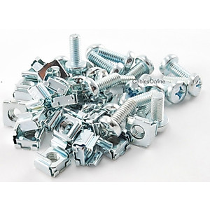 CablesOnline, 20 Piece Server Rack & Cabinet M6 Cage Nuts & Mounting Screws, RR-H20