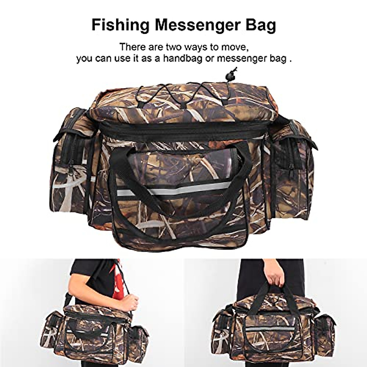 Alvinlite Large Capacity Fishing Messenger Storage Bag, Nylon Cloth Tool Bag Fishing Tackle Storage Bags Fishing Accessories