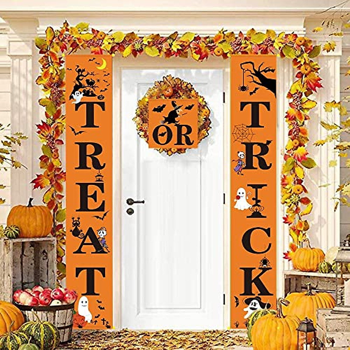 Halloween Door Decorations for Home Couplet Outdoor Hanging Banner Party Decoration Curtain Couplet Halloween Festival Supplies