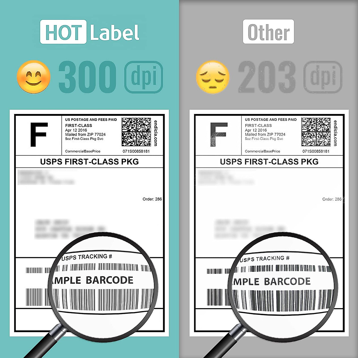 HotLabel 300 DPI Shipping Label Printer 4x6, A300 Direct Thermal Label Printer for Shipping Packages, Product Barcode Printer Sticker Maker Machine for Amazon Shopify FedEx UPS, Address Mailing