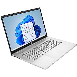 HP 17 17.3" Touch HD+ Business Laptop Computer, 13th Gen Intel 10-Core i7-1355U, 64GB DDR4 RAM, 2TB PCIe SSD, WiFi 6, Backlit KB, Fingerprint Reader, Silver, Windows 11 Pro, BROAG Cable