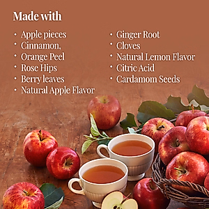 The Republic of Tea - Hot Apple Cider Tea, 36 Tea Bags, Tin | Harvest Herbal Blend | Caffeine-free
