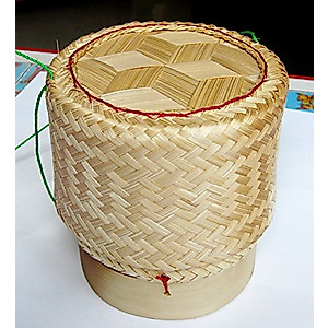 Thai Sticky Rice Basket Size 3 Inches (Pack of 6) Handmade Bamboo Rice Container